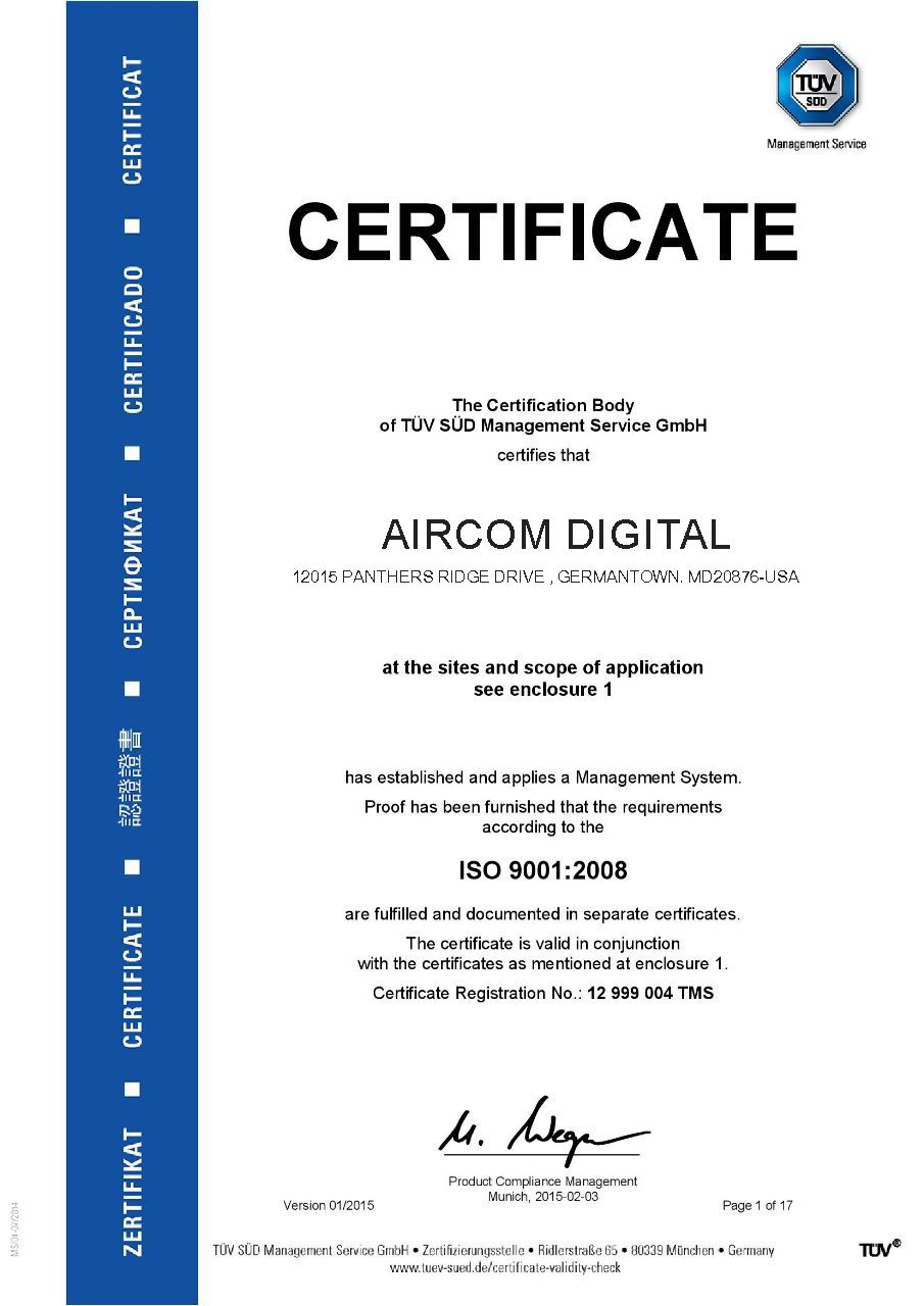 Certification - AIRCOM Digital