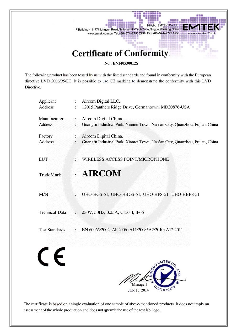 Certification - AIRCOM Digital